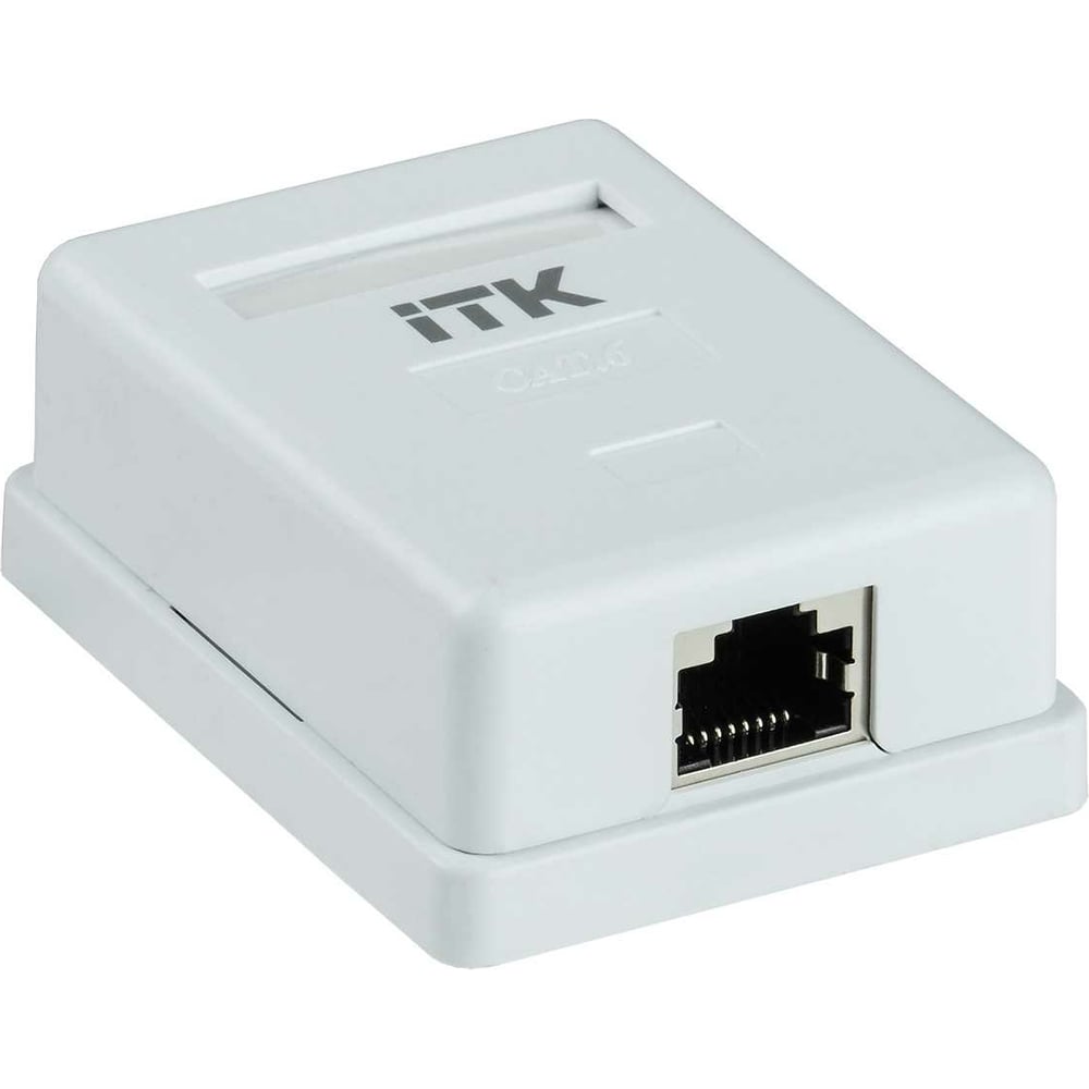 Настенная информационная розетка IEK ITK RJ45 кат. 6 FTP 1-порт CS2 ...