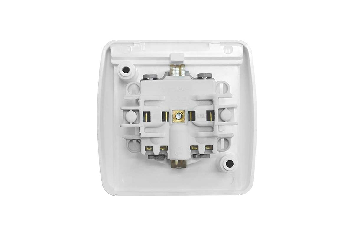 Двухместная розетка UNIVersal Клио с прозрачной крышкой, IP54, 16А, 220В, белая еврослот К2232 ...