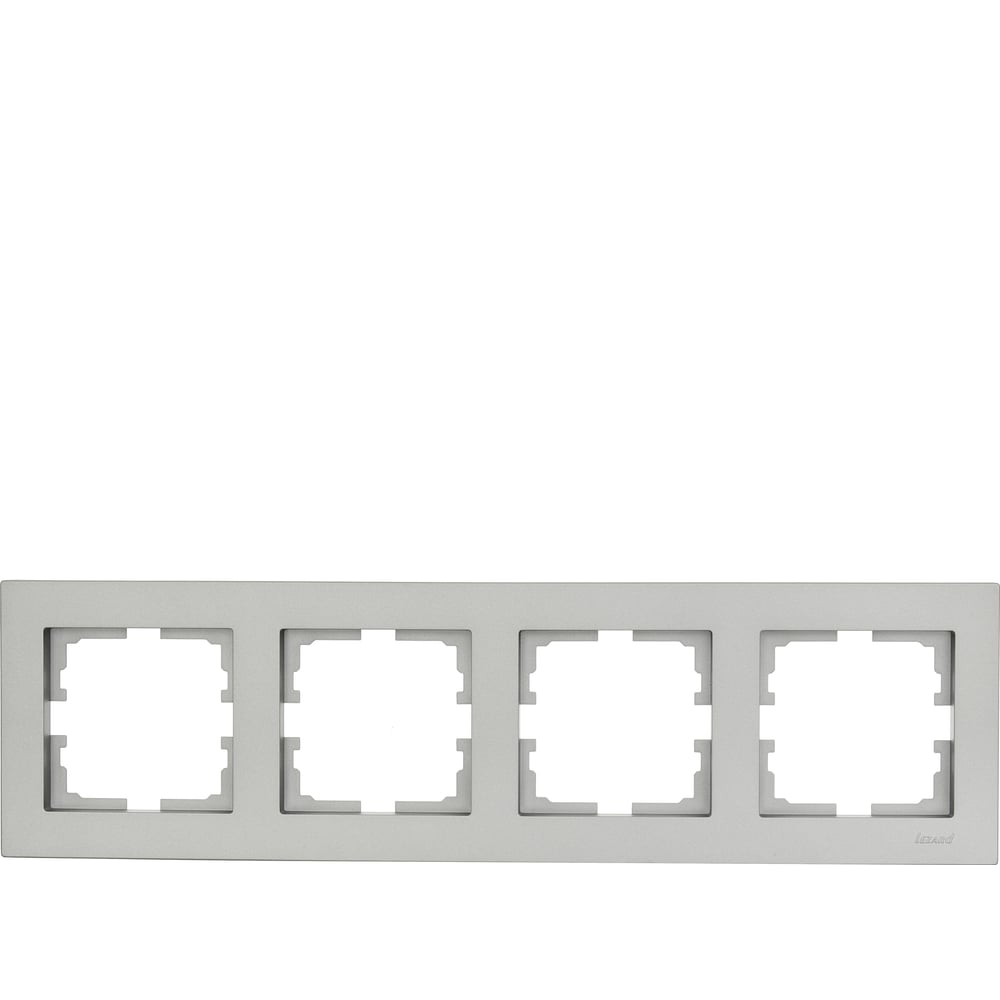 4-ая горизонтальная рамка Lezard VESNA без вставки, платина 742-3500 ...