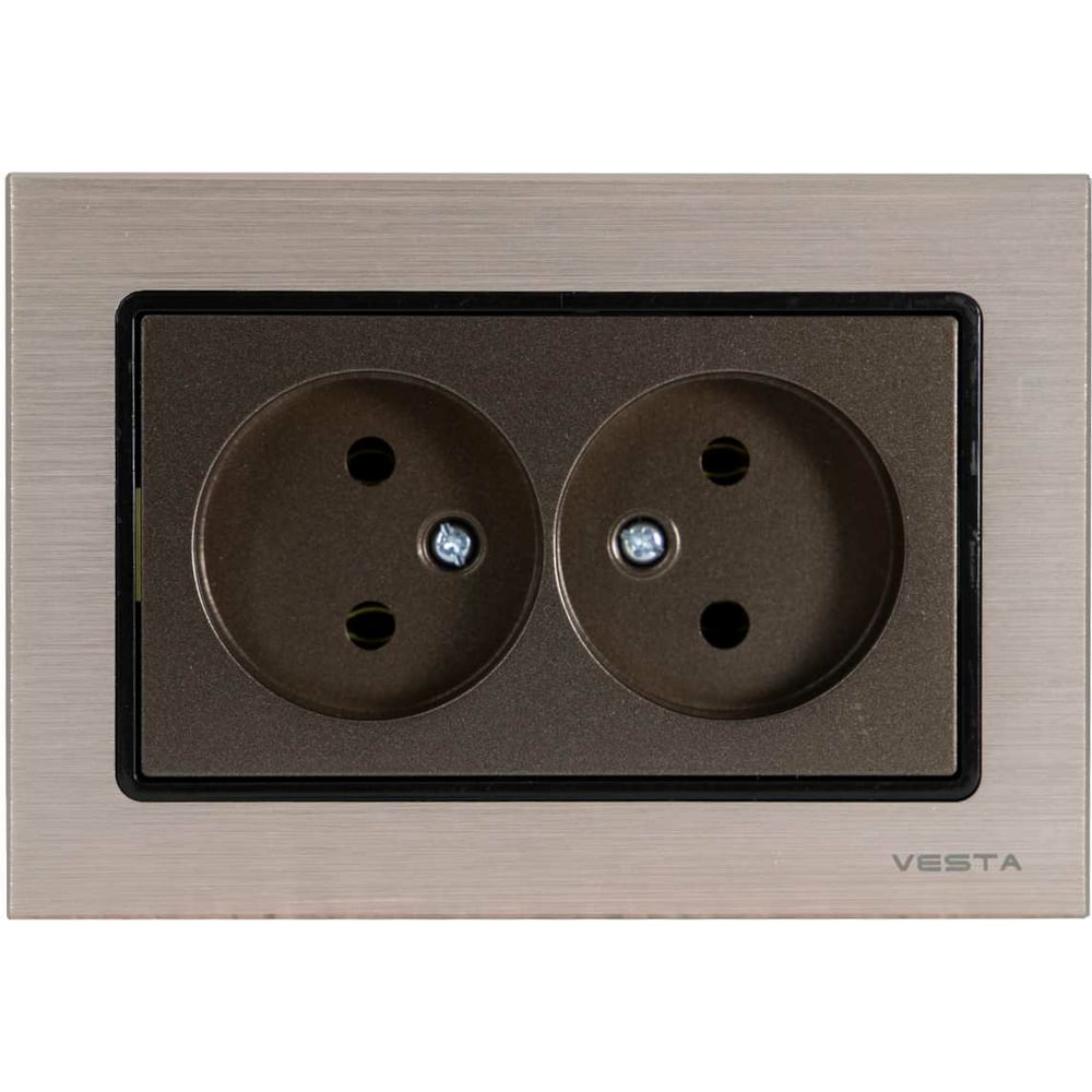 Двойная розетка Vesta Electric Exclusive Champagne Metallic без ...