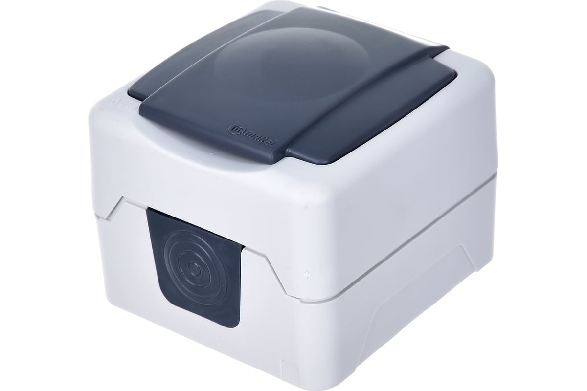 1-местная розетка MAKEL ОП, 16А, IP55, с заземлением, с крышкой, серая 36064099 - выгодная цена ...