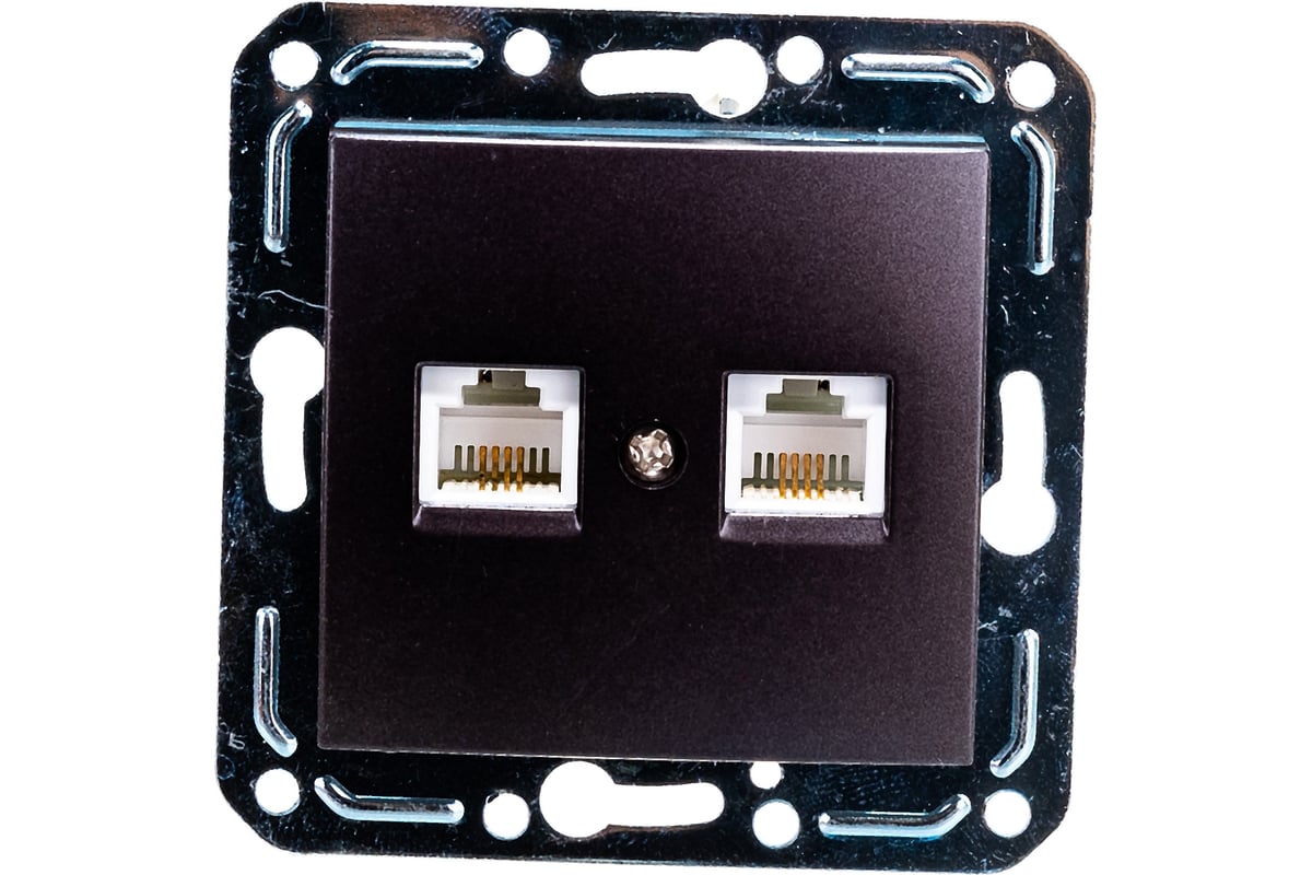 Двухместная телефонная розетка Volsten V01-14-F22-M, RJ -11, Magenta ...