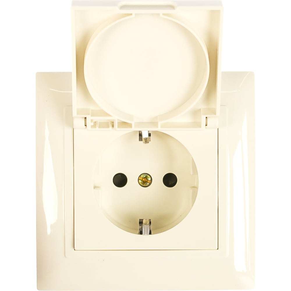 Одноместная розетка с заземлением и крышкой Volsten V01-21-R18-S Violet ...