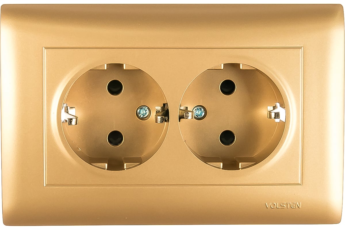 Двухместная розетка с заземлением Volsten V01-16-R24-S Magenta Dorado ...