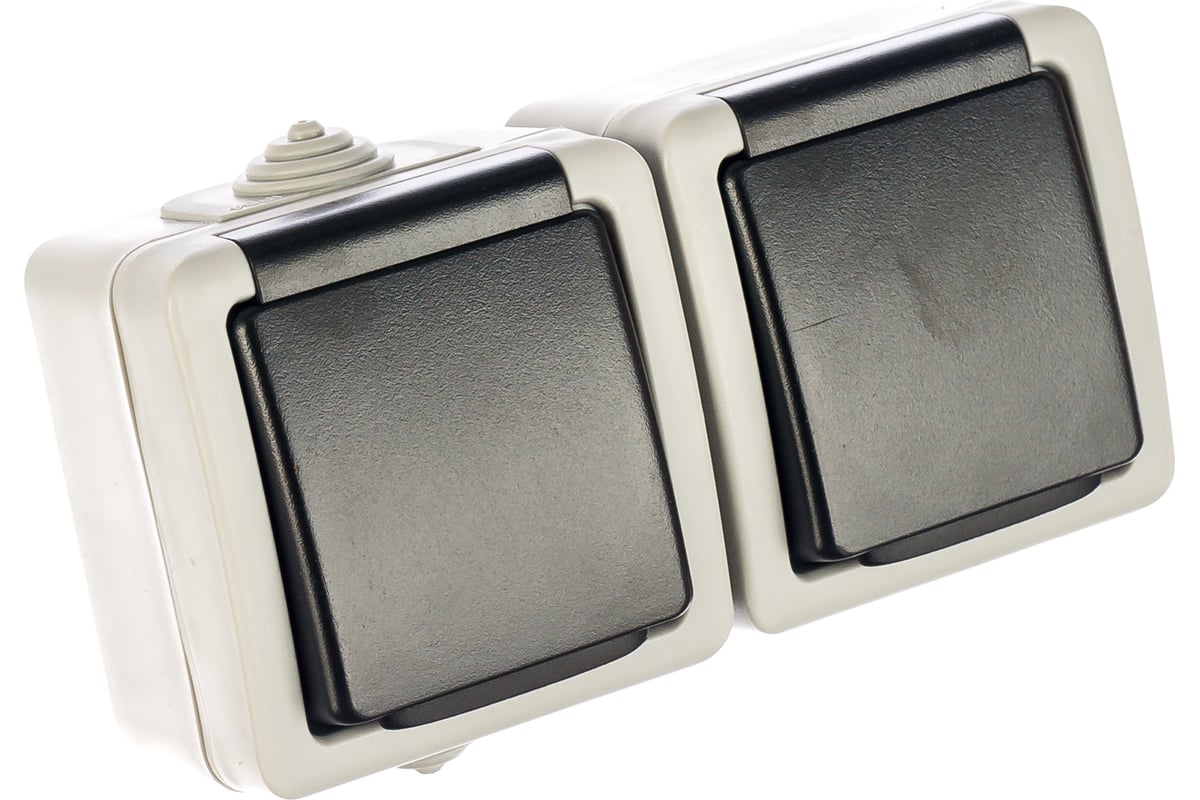 Двухместная розетка с заземлением и крышкой Volsten V01-43-R28-S Marin ...