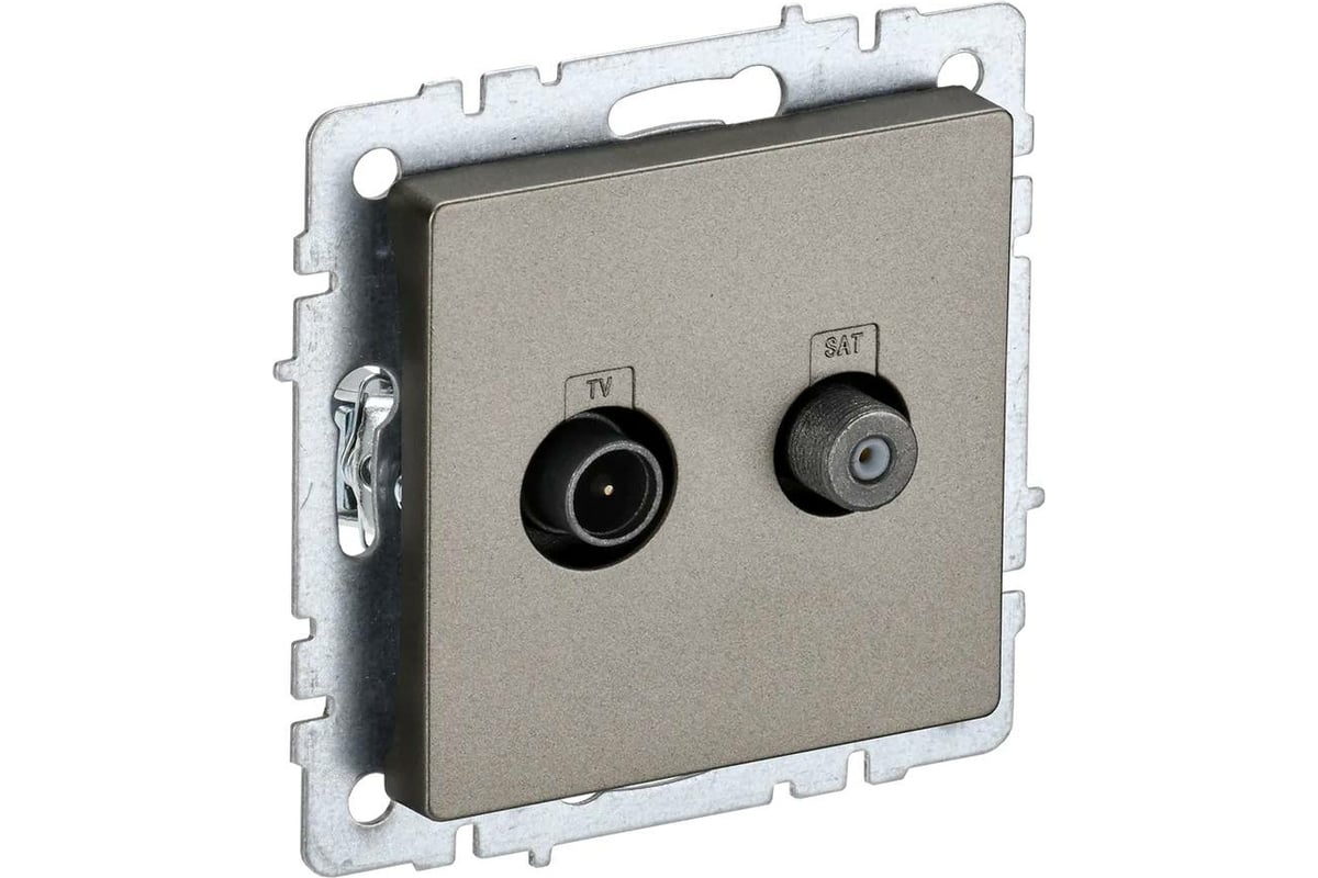 Двойная розетка tv+sat IEK Brite ртв/рсп12-брш шампань BR-AF20-O-K37 - выгодная цена, отзывы ...