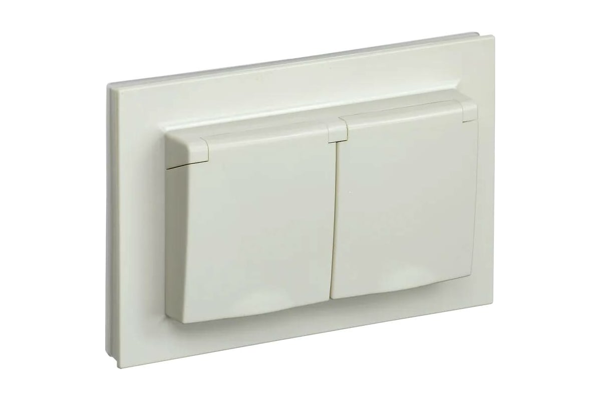 2-местная розетка IEK Brite рсбш12-3-44-бркр с заземлением, с защитными шторками и крышкой, 16А ...