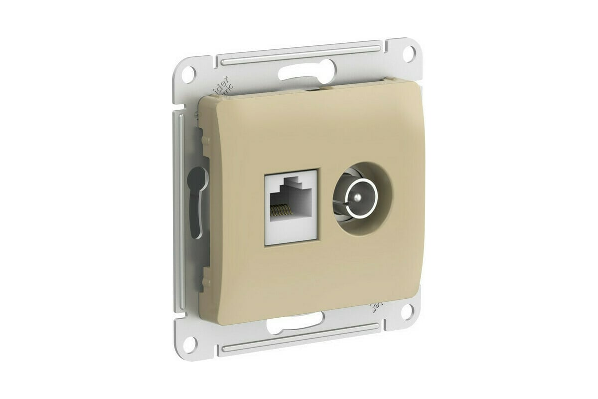 Двойная розетка: тв + компьютерная Systeme Electric Glossa rj45, кат ...