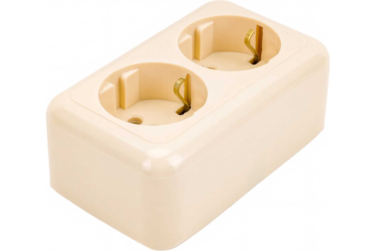 Розетка ООО Ливны-Электро РА 10-015 2-х местная с заземл.контактом ...