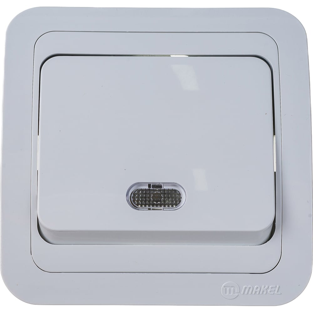 Одноклавишный выключатель с подсветкой, белый Makel Mimoza 12021 - выгодная цена, отзывы ...