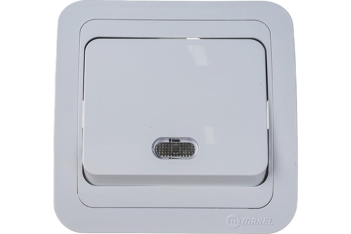 Одноклавишный выключатель с подсветкой, белый Makel Mimoza 12021 - выгодная цена, отзывы ...