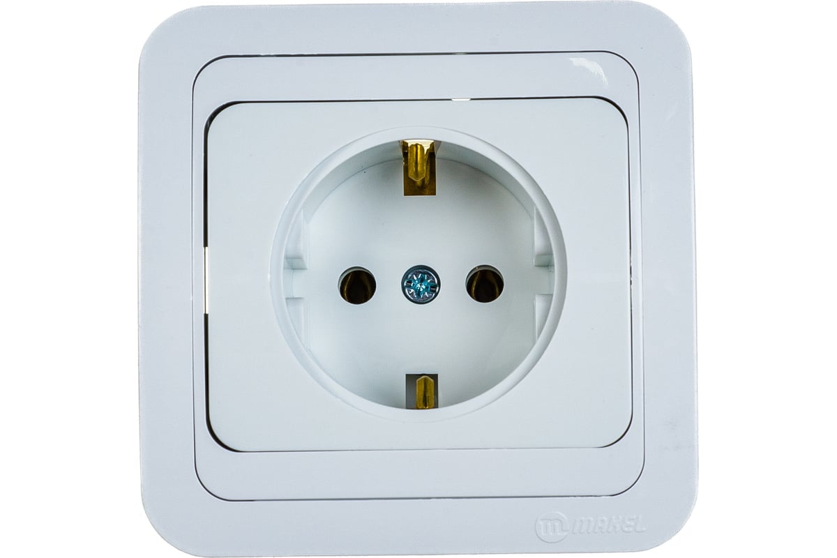 Розетка с заземлением, белая Makel Mimoza 12028 - выгодная цена, отзывы, характеристики, фото ...