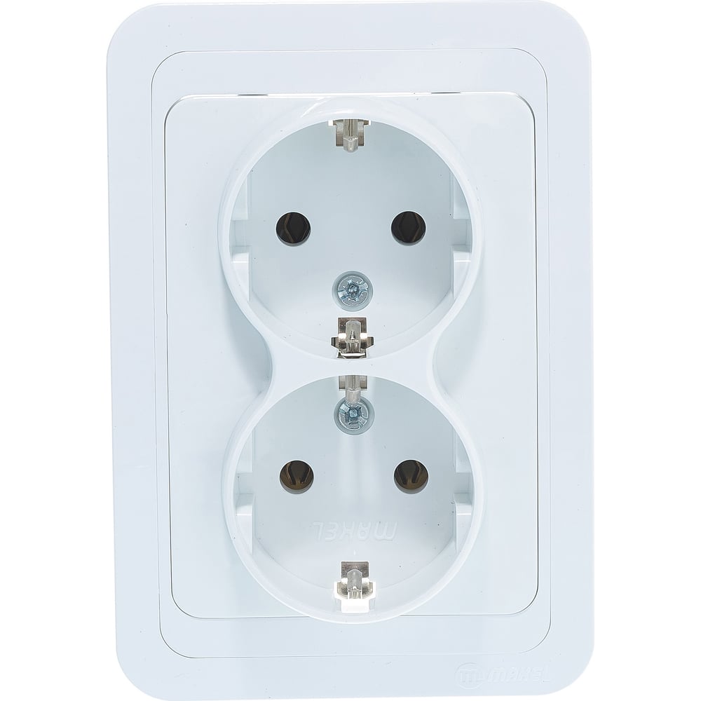 Двойная розетка с заземлением, белая Makel Mimoza 12082 - выгодная цена, отзывы, характеристики ...