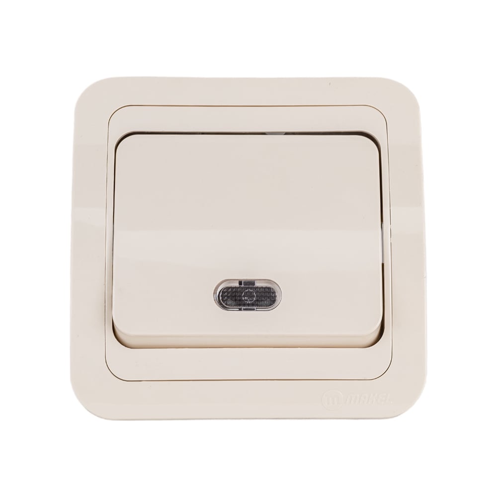 Одноклавишный выключатель с подсветкой, кремовый Makel Mimoza 25021 - выгодная цена, отзывы ...