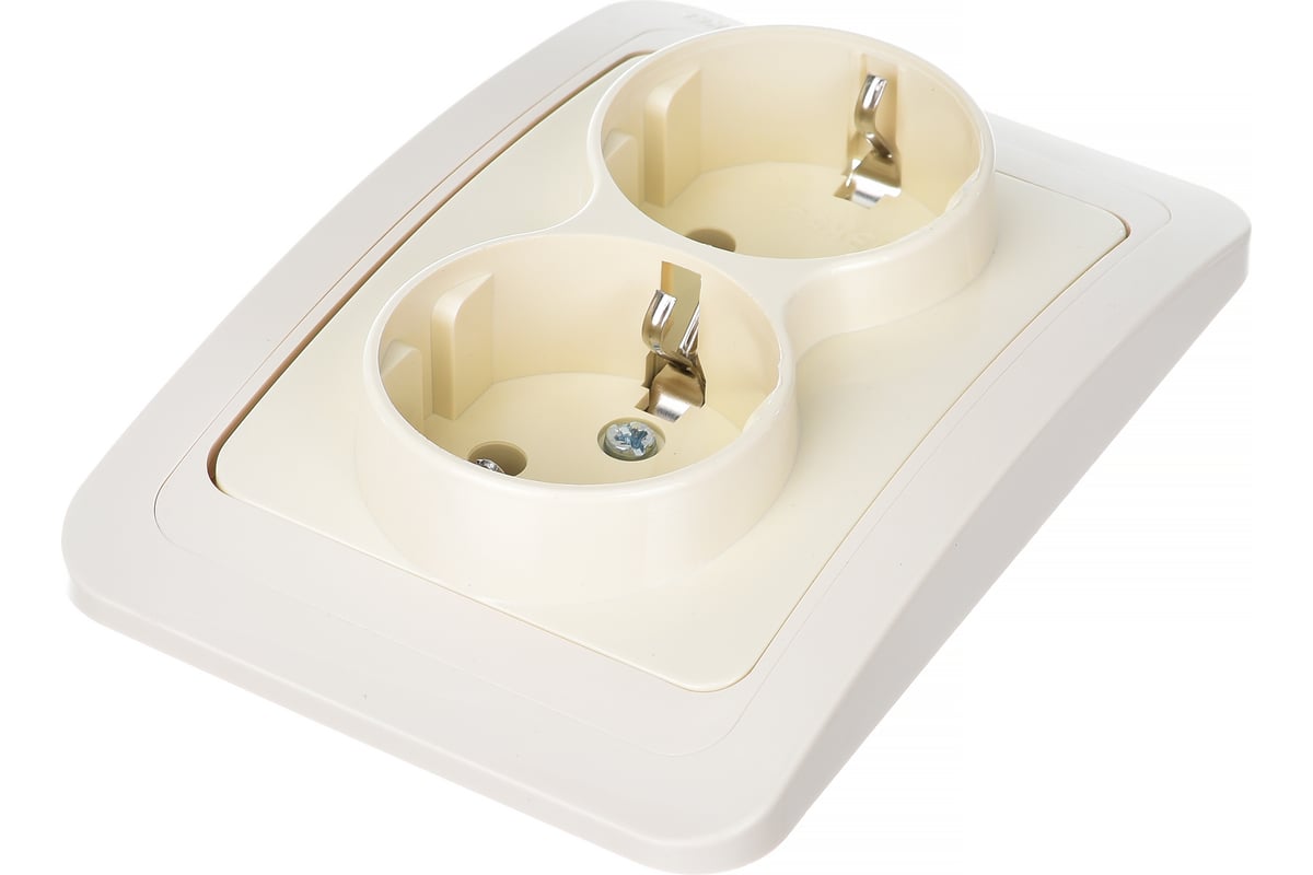 Розетка двойная с заземлением, крем Makel Mimoza 25082 - выгодная цена, отзывы, характеристики ...