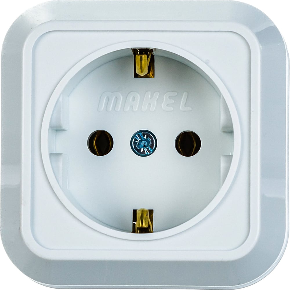 Розетка с заземлением, белая Makel 45108 - выгодная цена, отзывы, характеристики, фото - купить ...