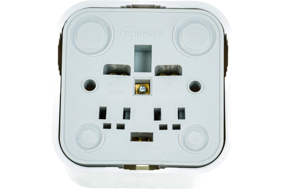 Розетка с заземлением, белая Makel 45108 - выгодная цена, отзывы, характеристики, фото - купить ...