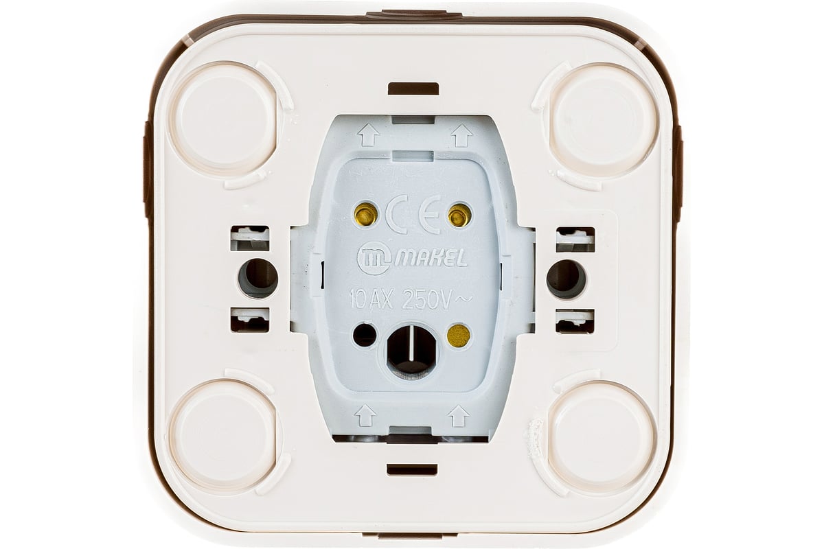 Выключатель накладной двухклавишный, крем Makel Siva Ustu 45203 ...