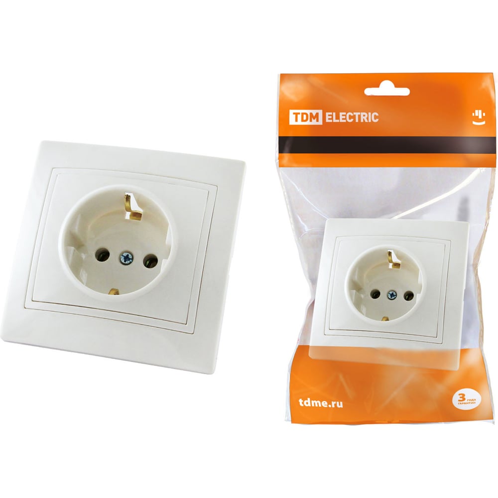 Розетка, белая 2П+З 16А 250В TDM ELECTRIC Таймыр SQ1814-0012 - выгодная ...