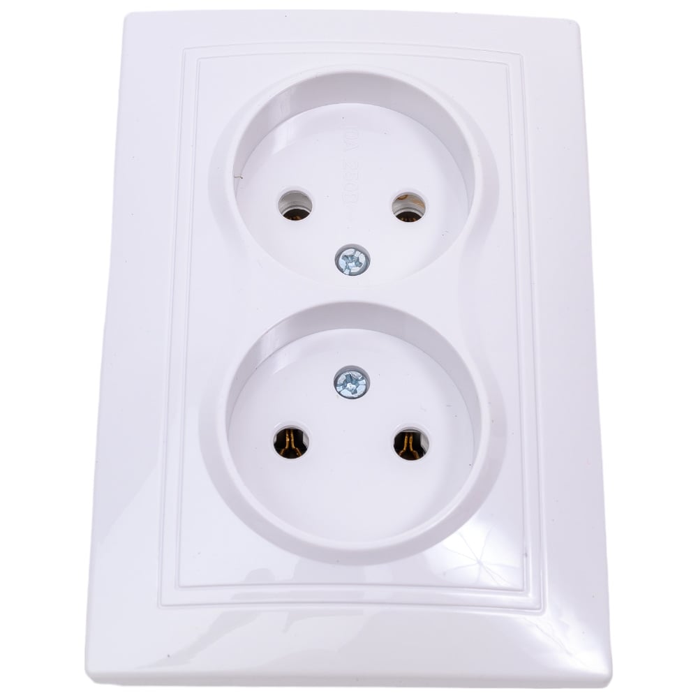 Двойная розетка, белая 2П 10А 250В TDM ELECTRIC Таймыр SQ1814-0013 ...