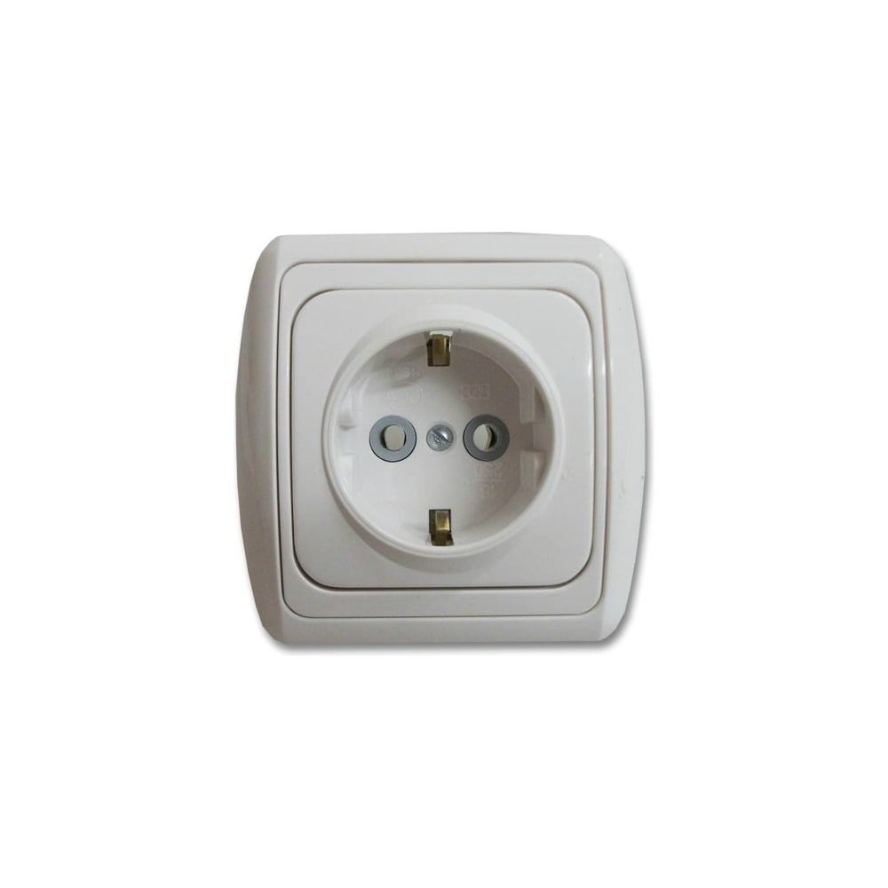 Одноместная розетка скрытой проводки с заземлением, бел/бел duwi ДЕЛЬТА ...