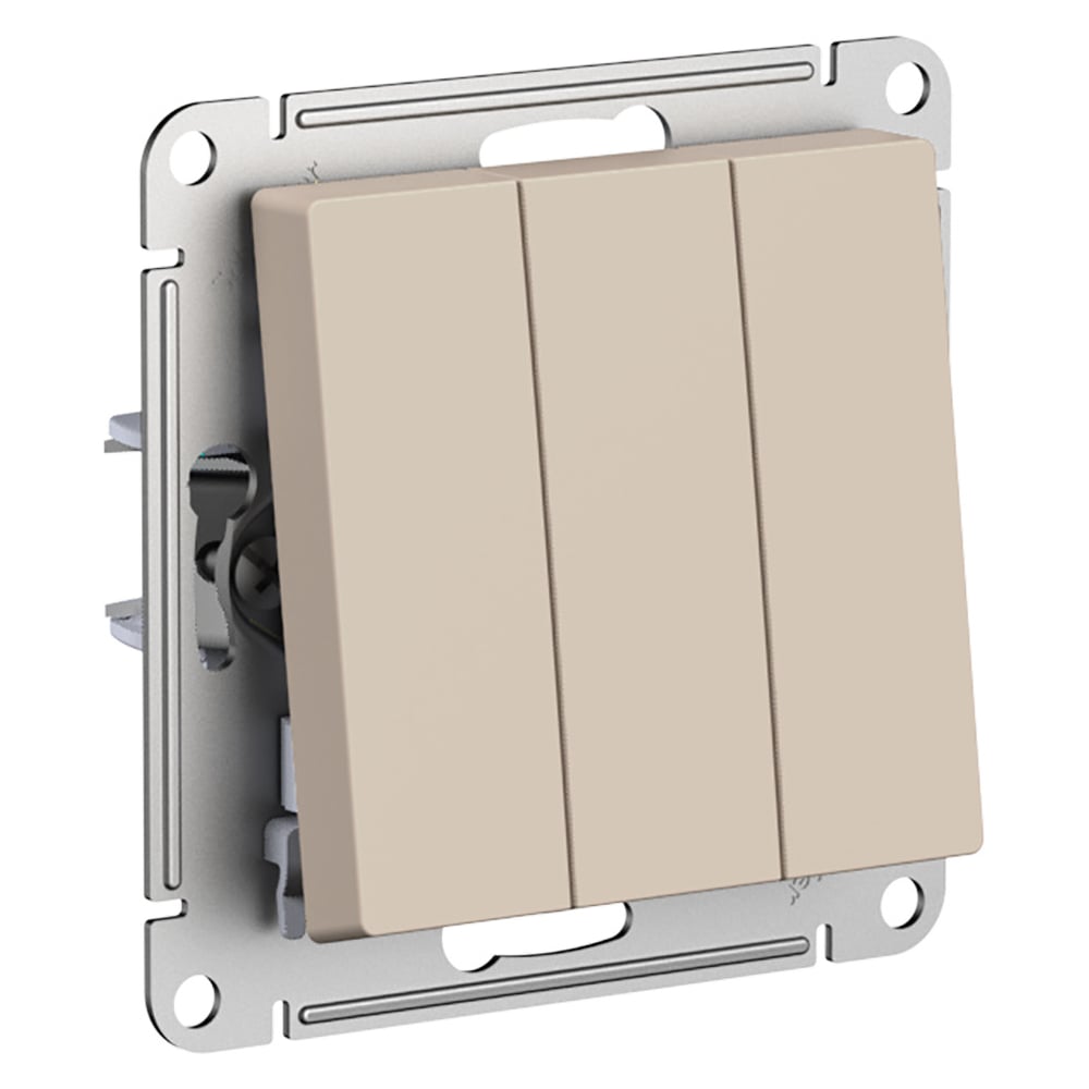 3-клавишный выключатель Systeme Electric Atlasdesign песочный сх.1+1+1 ...