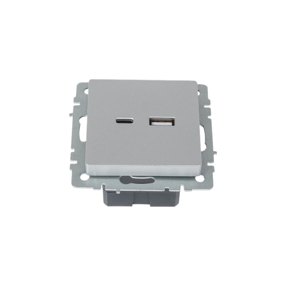 Розетка USB IEK Brite a+c 18вт рю11-1-бра алюминий BR-U22-018-K47 - выгодная цена, отзывы ...