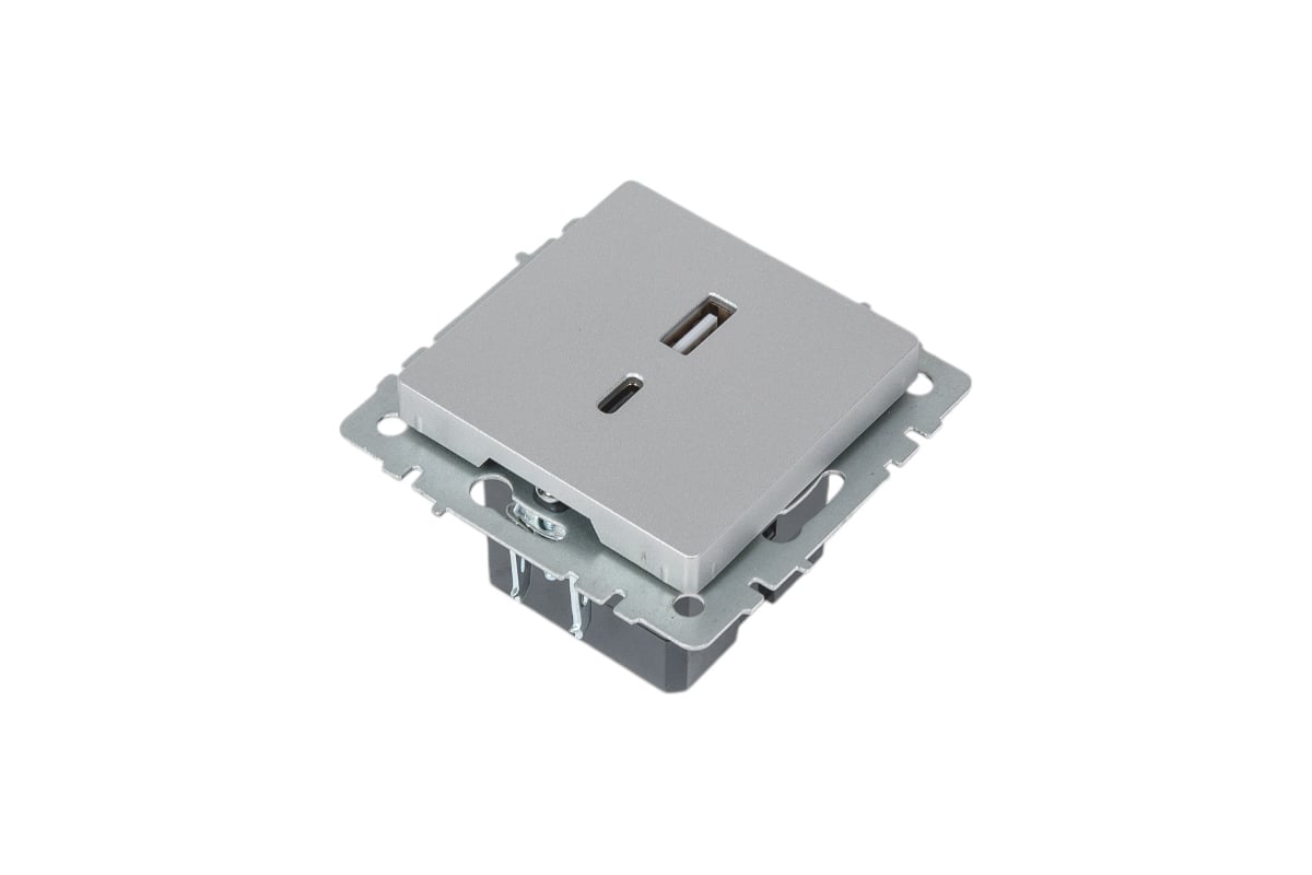 Розетка USB IEK Brite a+c 18вт рю11-1-бра алюминий BR-U22-018-K47 - выгодная цена, отзывы ...