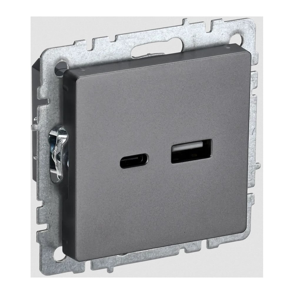 Розетка USB IEK Brite a+c 18вт рю11-1-брс сталь BR-U22-018-K46 - выгодная цена, отзывы ...
