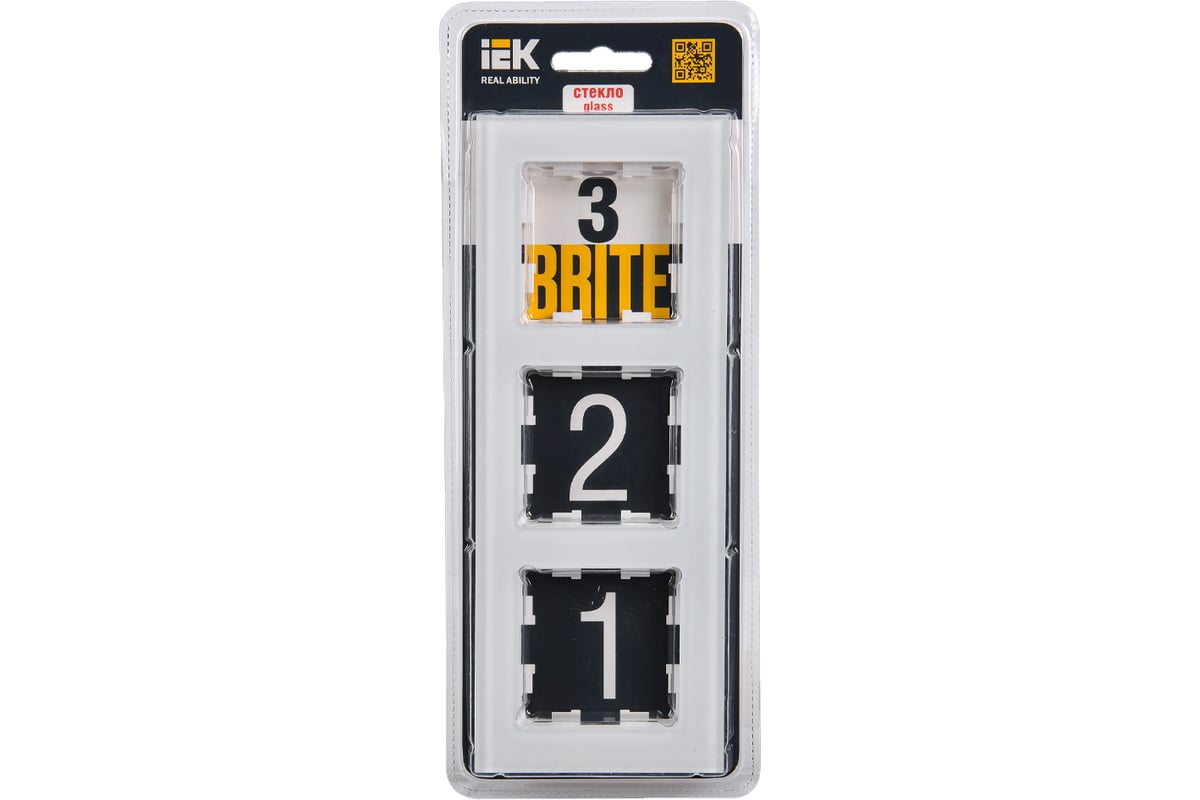 3-местная рамка IEK Brite ру-3-2-брб стекло, белый BR-M32-G-K01 - выгодная цена, отзывы ...