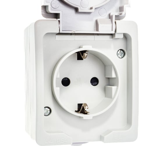 Розетка UNIVersal Аллегро с/з, з/ш, с крышкой IP54, серая 1282 ...