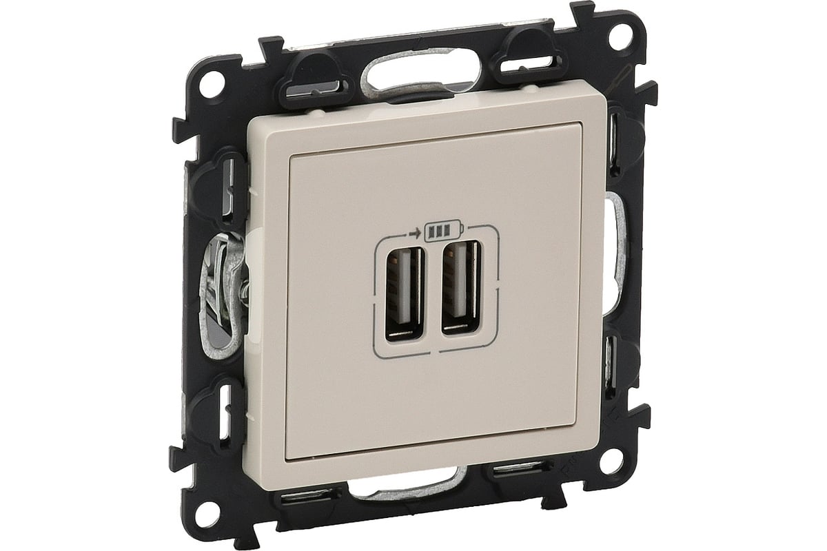 Механизм USB-розетки Legrand 2-м Valena Life 240В/5В 1500мА Leg 753512 ...