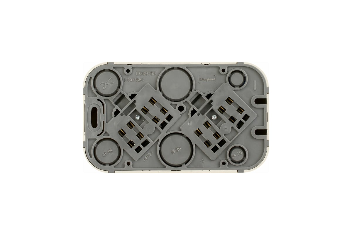 Розеточный блок Legrand 2 x 2К+З без шторок 16 A 250 В~ Quteo IP 20 ...