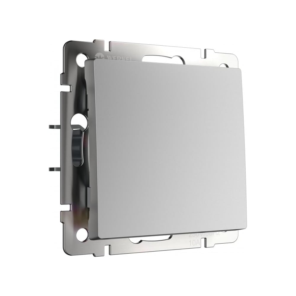 Проходной одноклавишный выключатель Werkel WL06-SW-1G-2W серебро ...