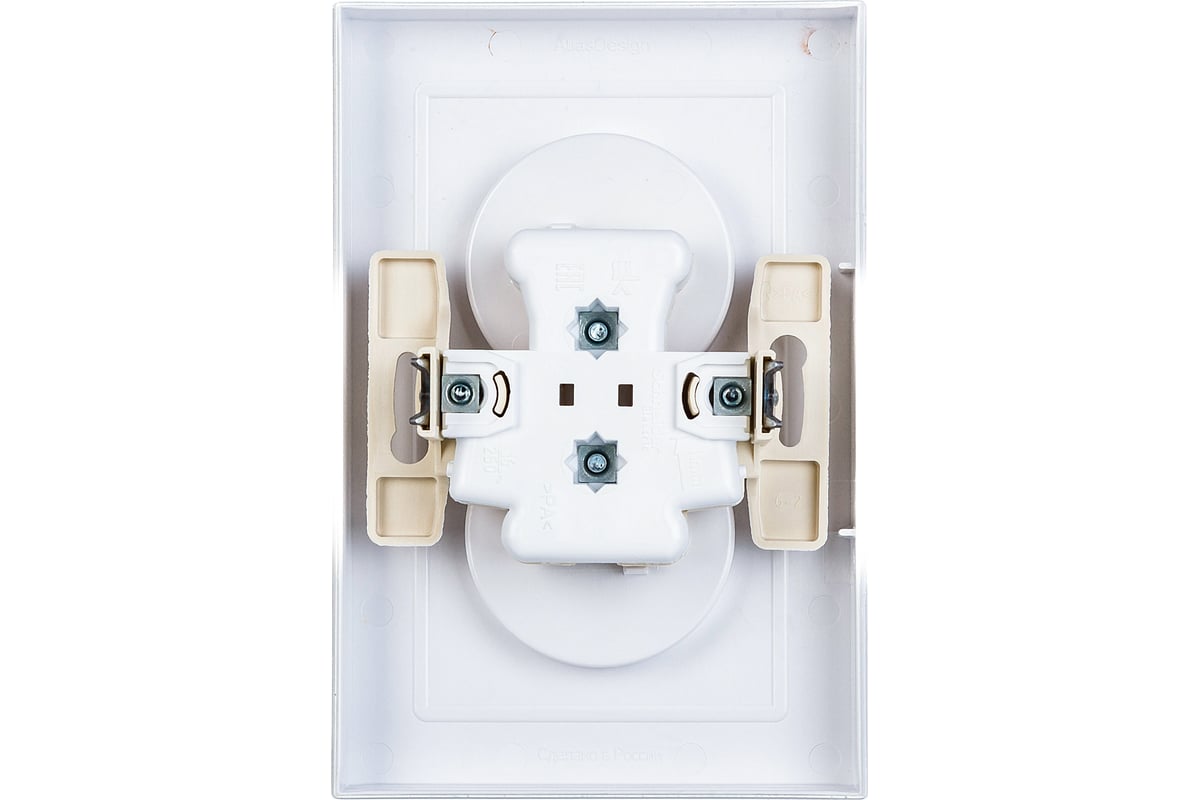 Двухместная розетка Systeme Electric ATLAS DESIGN без заземления 16А в сборе белая ATN000120 ...