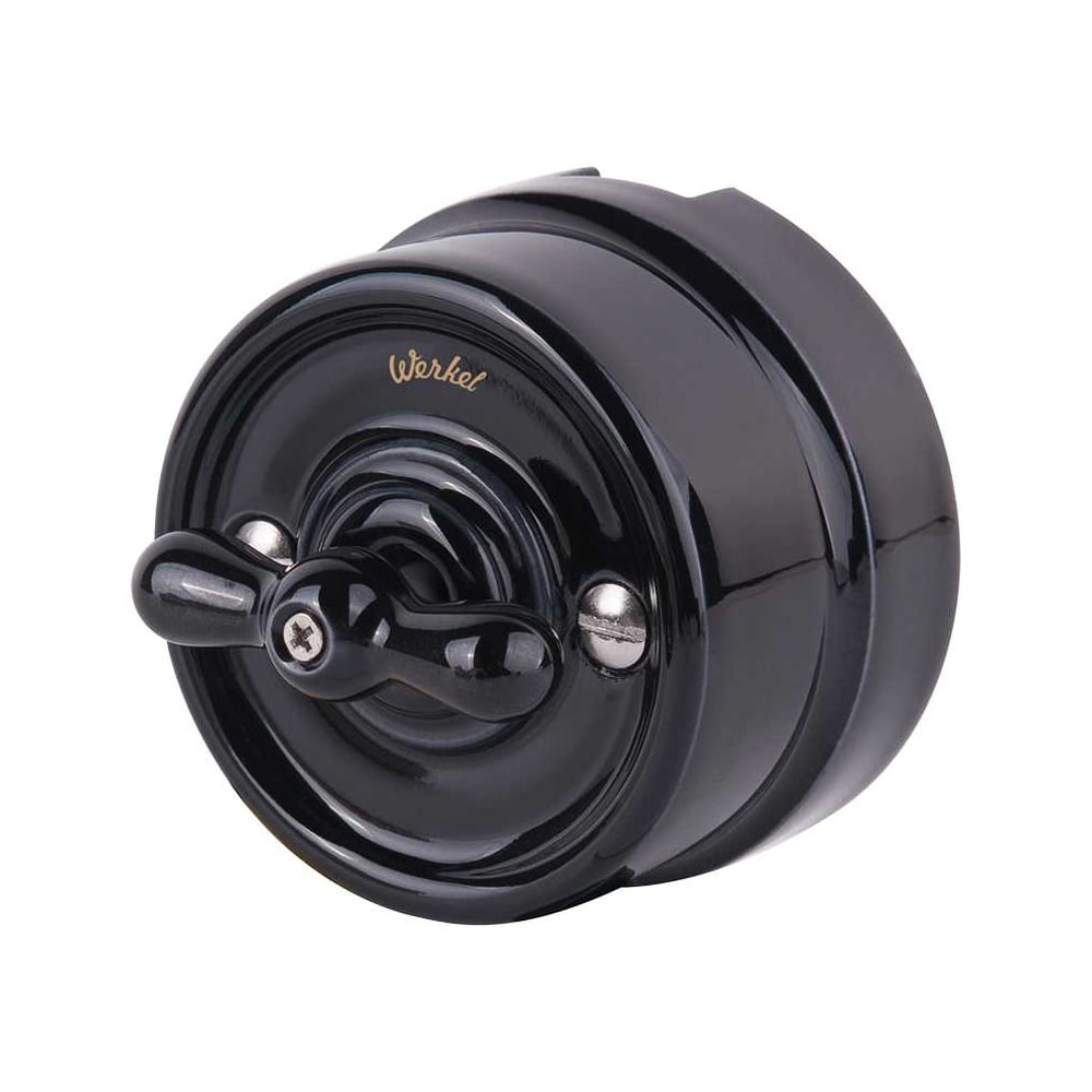 Одноклавишный переключатель Werkel WL18 01 03 черный Ретро a036811 ...