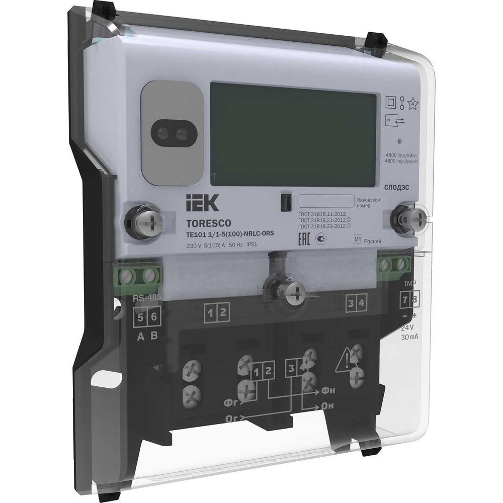Счетчик электрической энергии IEK Toresco te101 1/1-5(100)-nrlc-of TR ...