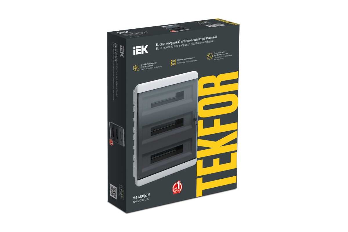 Корпус пластиковый IEK TEKFOR ЩРВ-П-54 IP41 черн. прозр. дверь / BVK 40-54-1 TF5-KP12-V-54-41 ...
