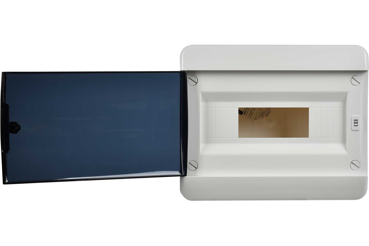 Корпус пластиковый IEK TEKFOR ЩРН-П-12 IP41 черная прозрачная дверь TF5-KP12-N-12-41-K01-K03 ...