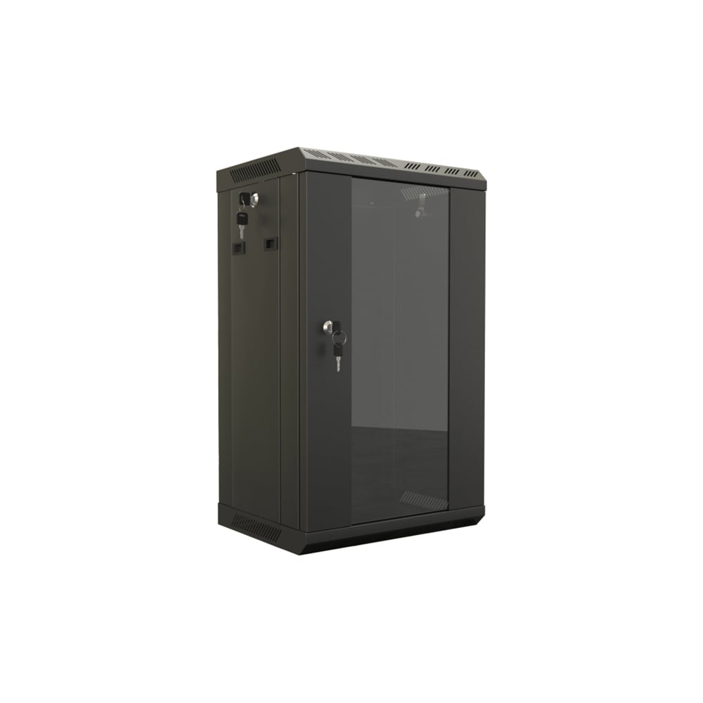 Настенный шкаф Hyperline TDB-6U-GP-RAL9004 10'', 6U, 366,5х390х300, уст ...