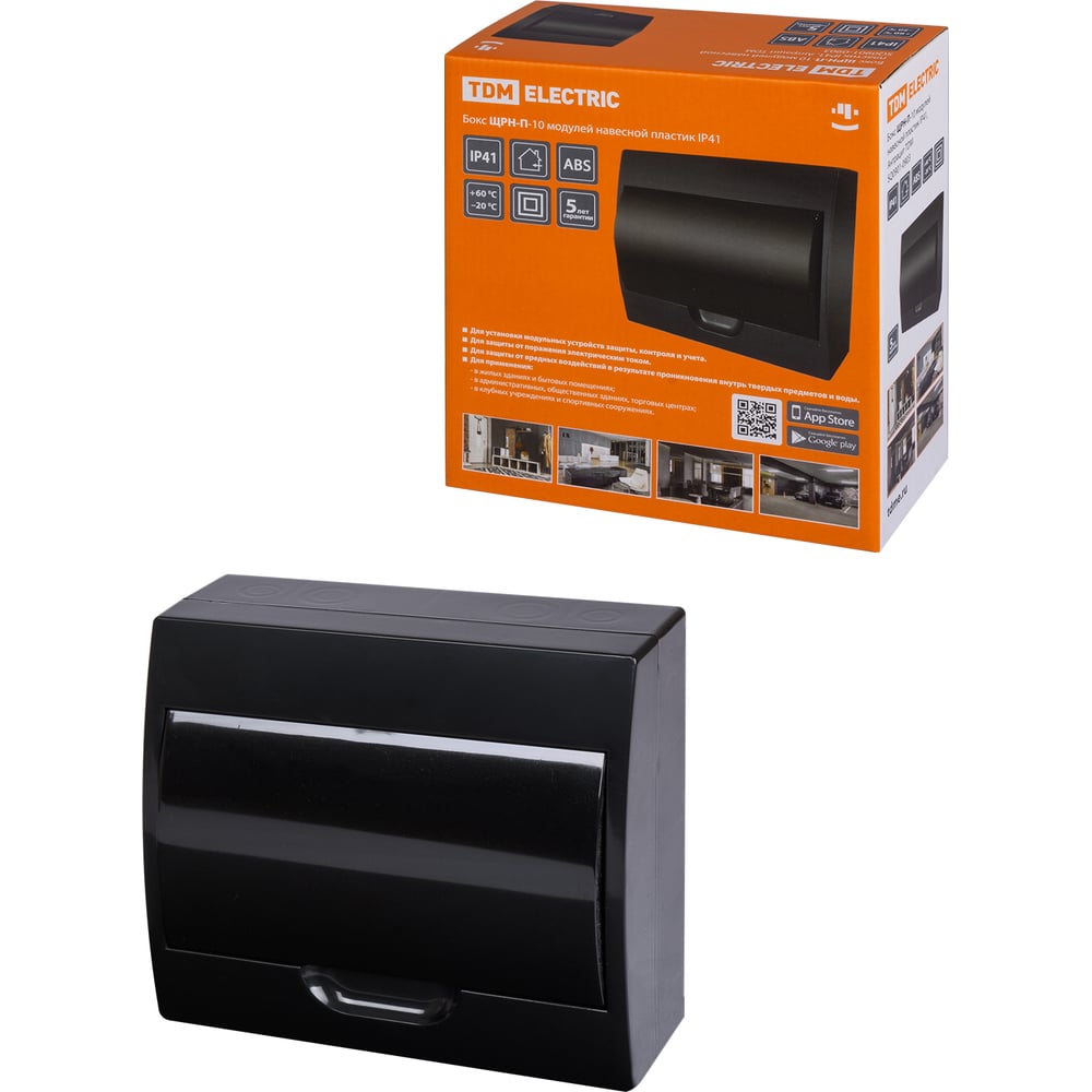 Навесной бокс TDM ELECTRIC ЩРН-П-10 модулей пластик IP41, Антрацит SQ0901-0903 - выгодная цена ...