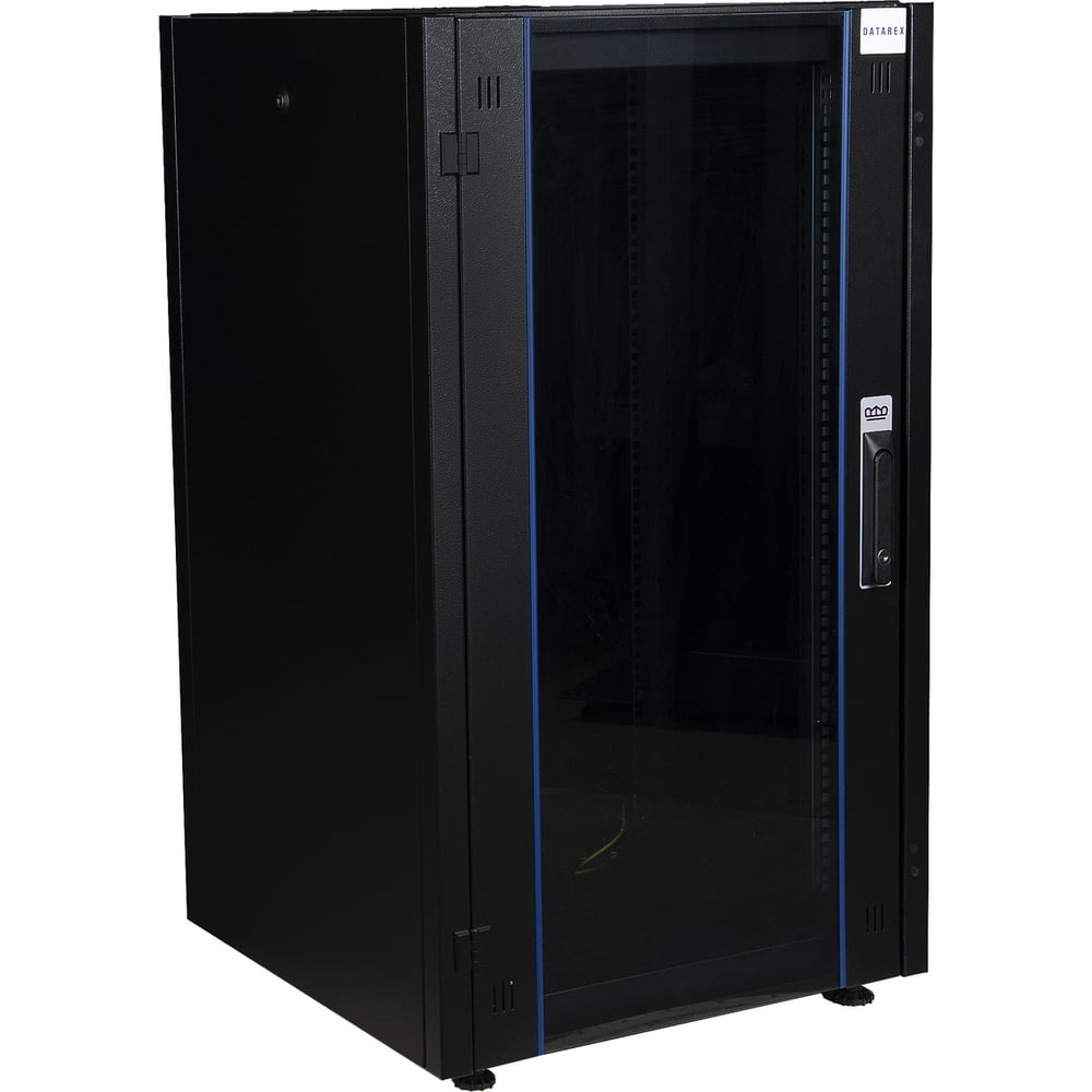 Напольный шкаф DATAREX 19 дюймов 26u 600x600 передняя дверь стекло, задняя стенка металл, черный ...