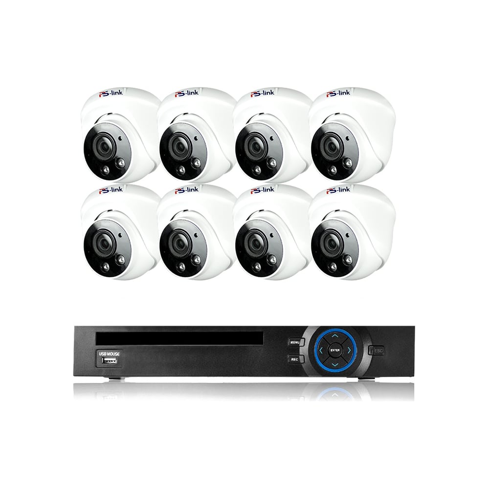 Комплект видеонаблюдения PS-link ip 2мп kit-a208ipv-poe 8 камер для ...