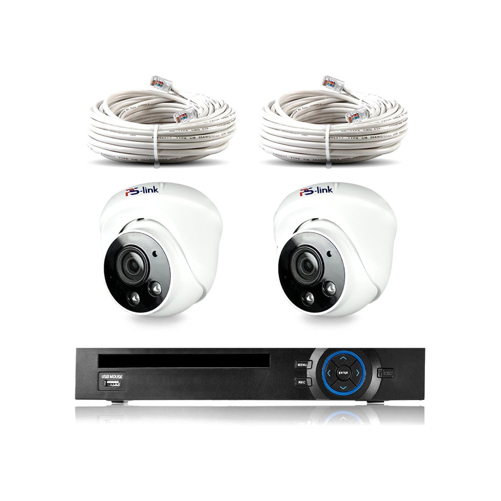 Комплект видеонаблюдения PS-link ip 2мп kit-a202ipv-poe 2 камеры для ...