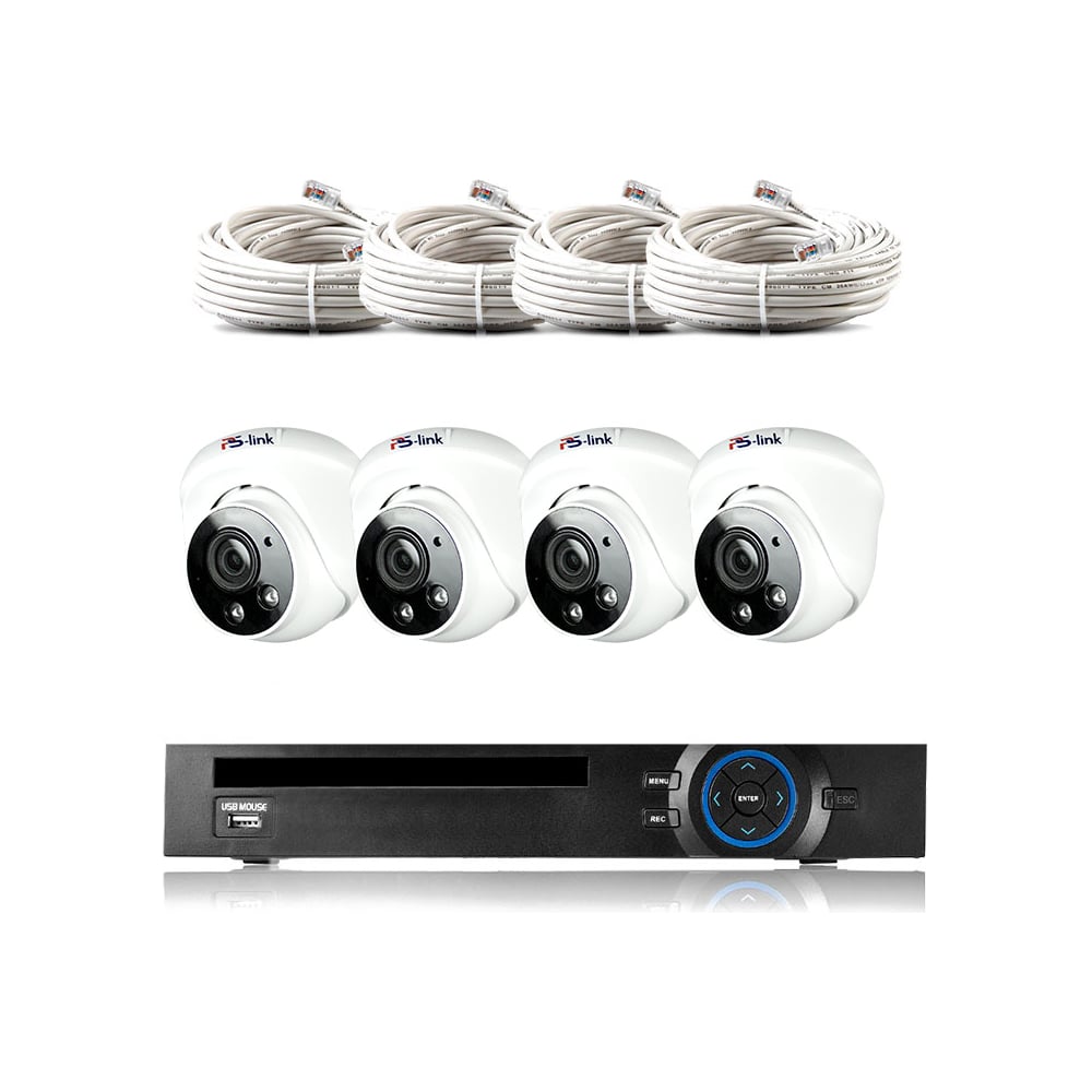 Комплект видеонаблюдения PS-link ip 2мп kit-a204ipv-poe 4 камеры для ...