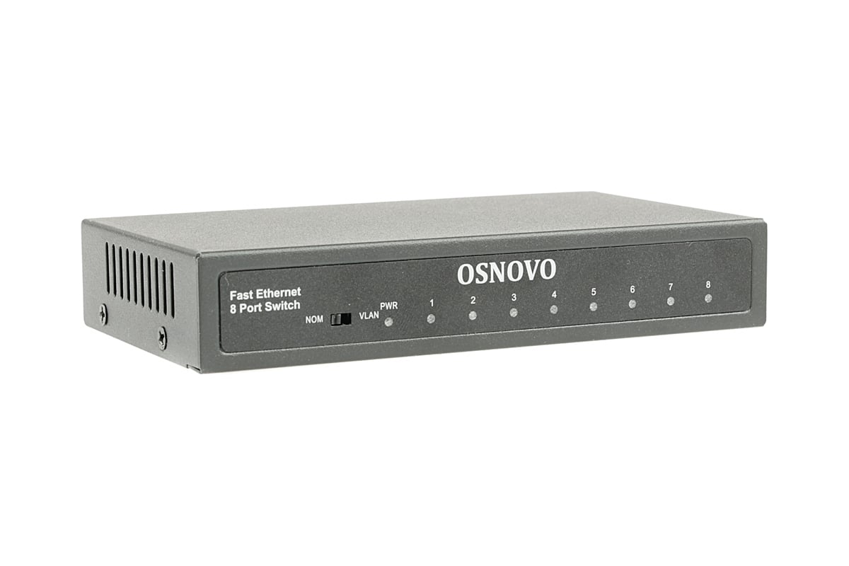 Коммутатор OSNOVO SW-10800 Fast Ethernet на 8 RJ45 портов. Порты: 8 x FE (10/100Base-TX) sct1498 ...