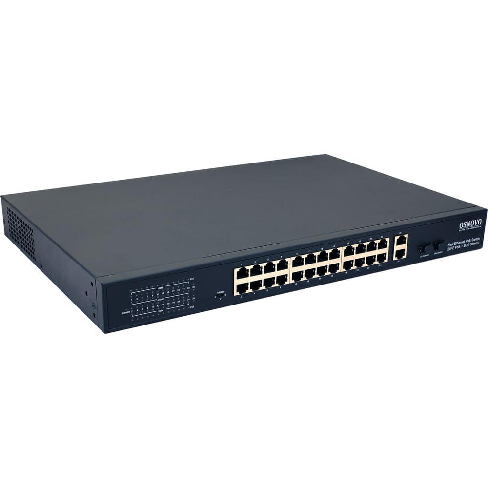 PoE коммутатор OSNOVO SW-62422(400W) Fast Ethernet на 24 x RJ45 портов ...