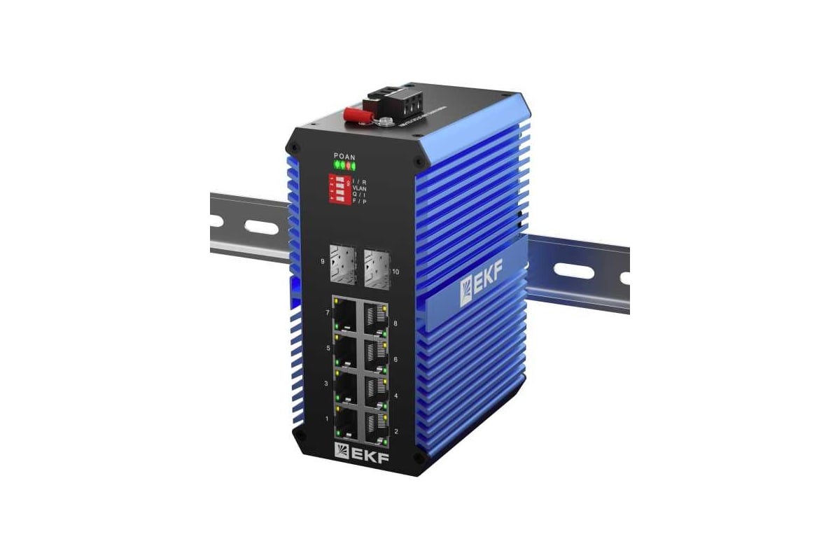 Промышленный неуправляемый коммутатор EKF U-2GX/SFP-8GTP, 2 порта ...