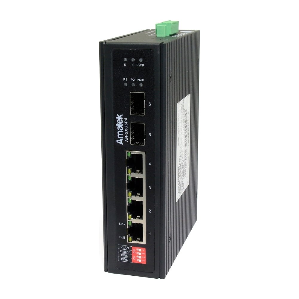 Коммутатор промышленный 6-портовый гигабитный Amatek AN-SXG6P4 7000916 ...