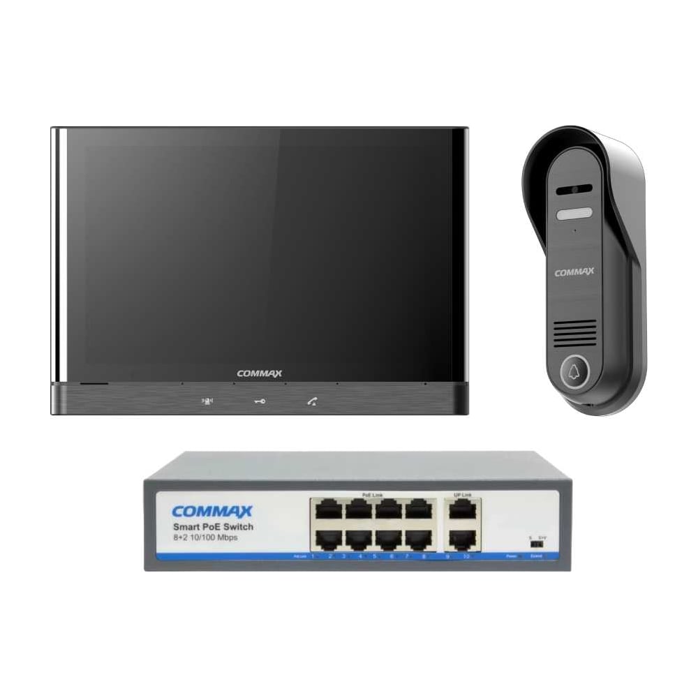 IP Комплект видеодомофона, вызывной панели и коммутатора COMMAX CIOT-1000Y/D20P/H8L2 CIOT-1000Y ...